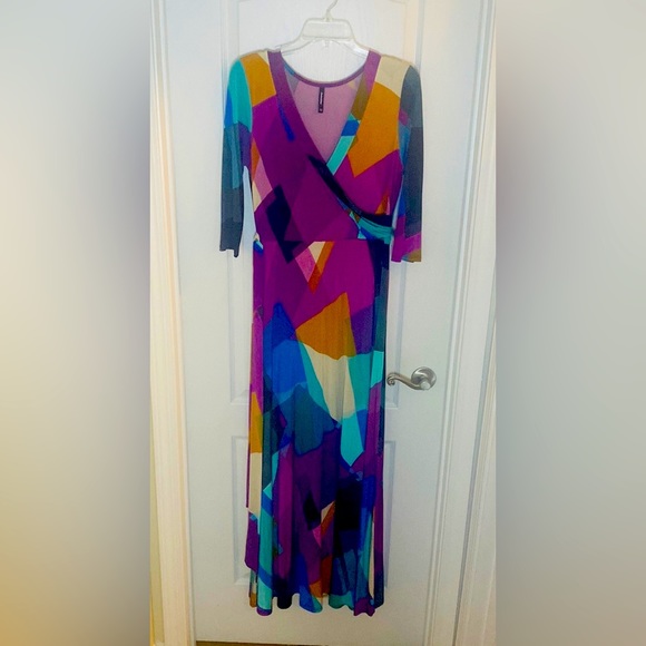 Dresses | Colorful Abstract Maxi Dress | Poshmark
